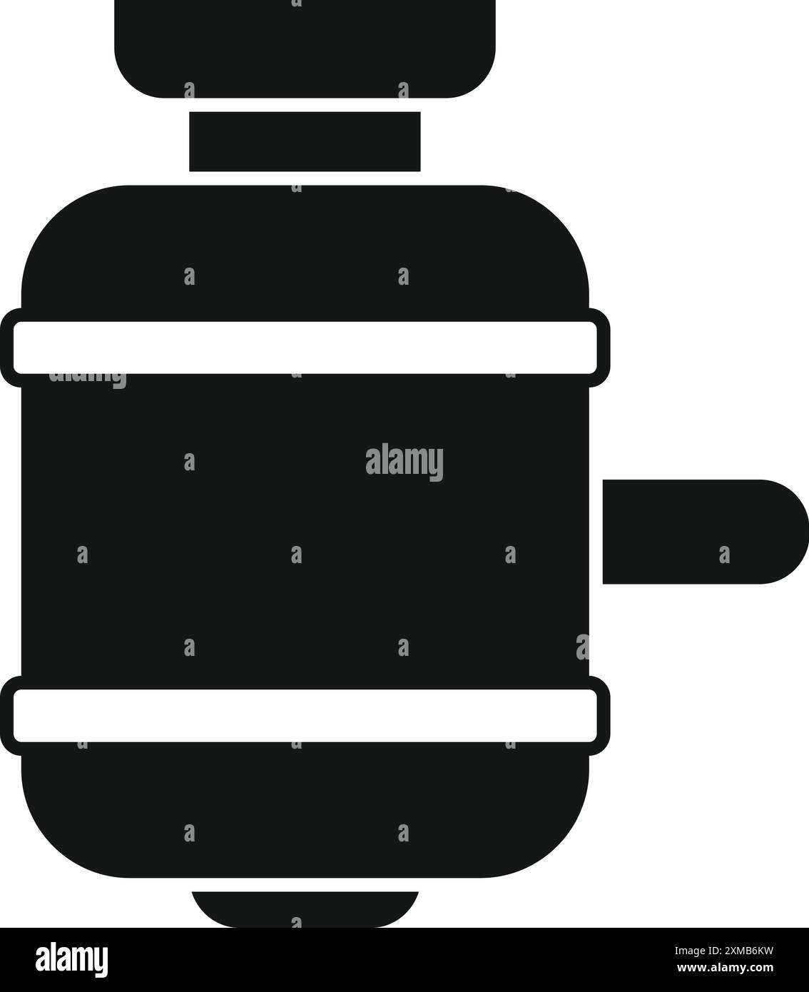 Black silhouette icon depicting a car expansion tank, essential for ...