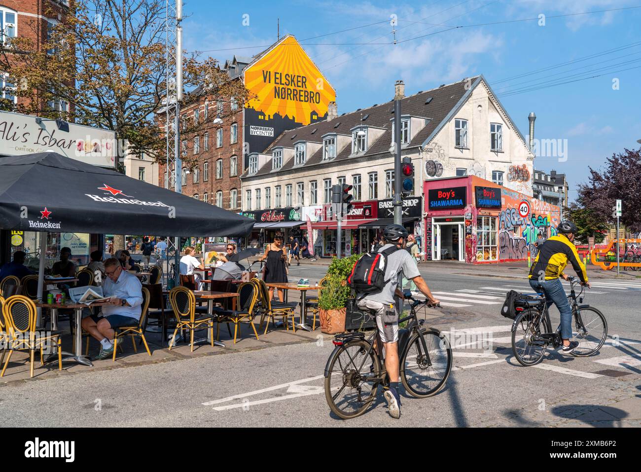 The Norrebro district in Copenhagen, lively, multicultural and student ...