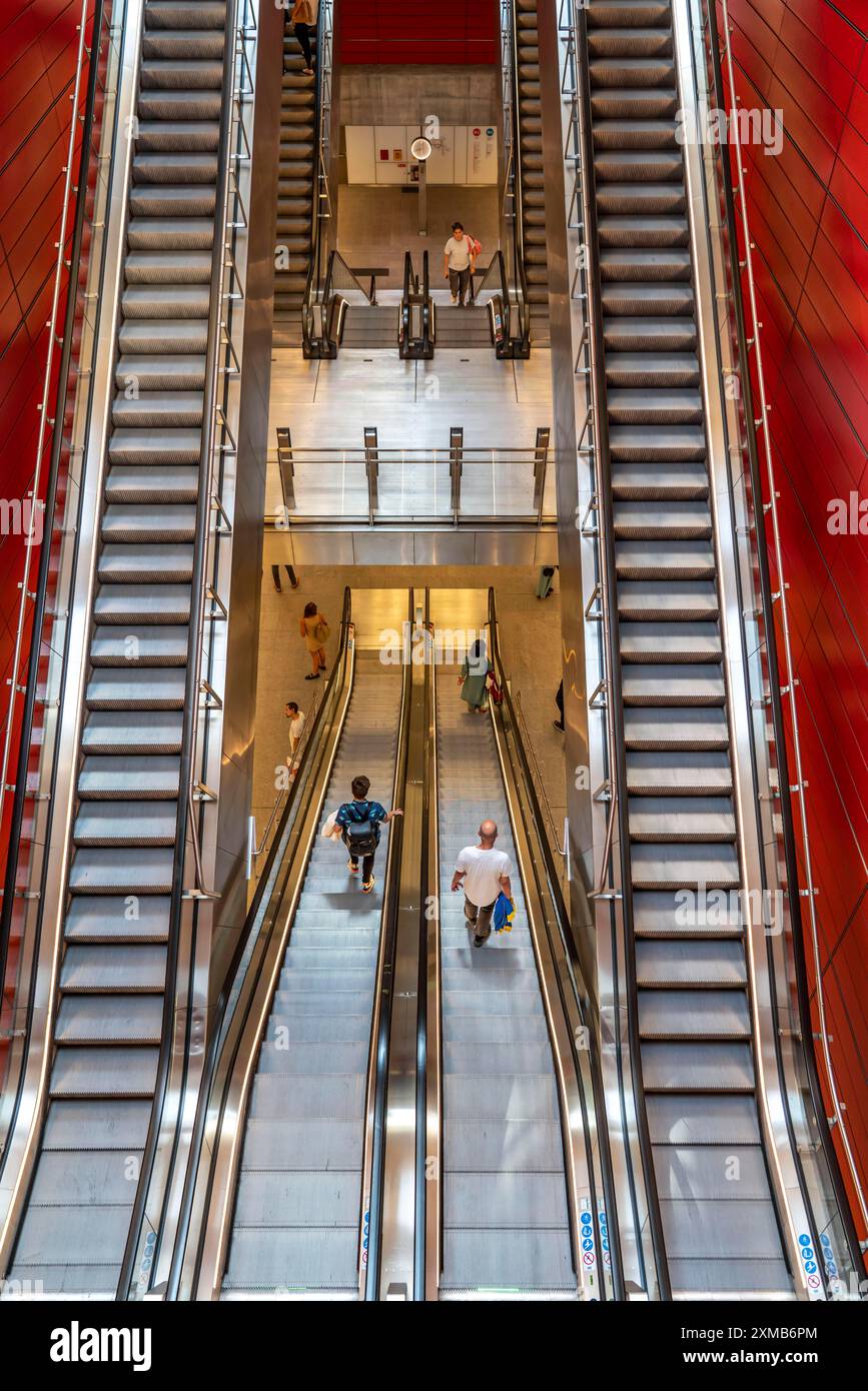 The metro, underground, light rail, in Copenhagen, 4 lines have been ...