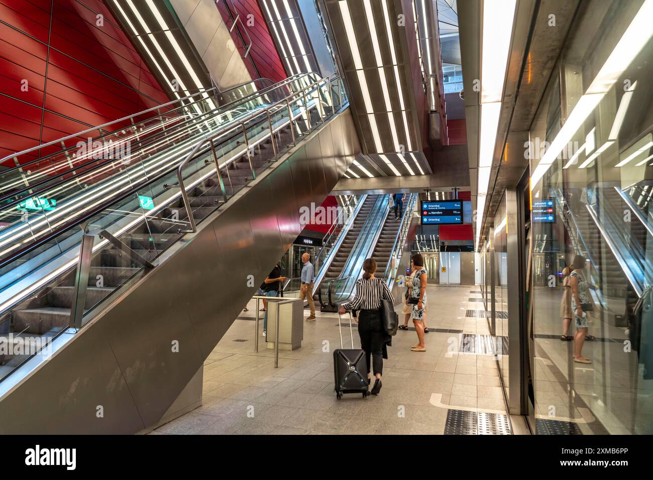 The metro, underground, light rail, in Copenhagen, 4 lines have been ...