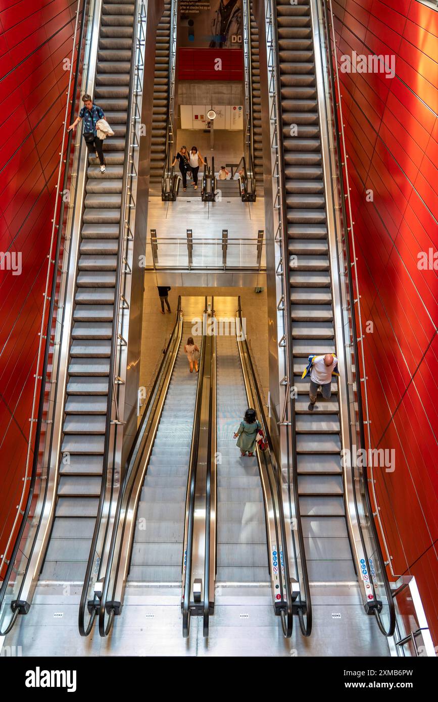 The metro, underground, light rail, in Copenhagen, 4 lines have been ...