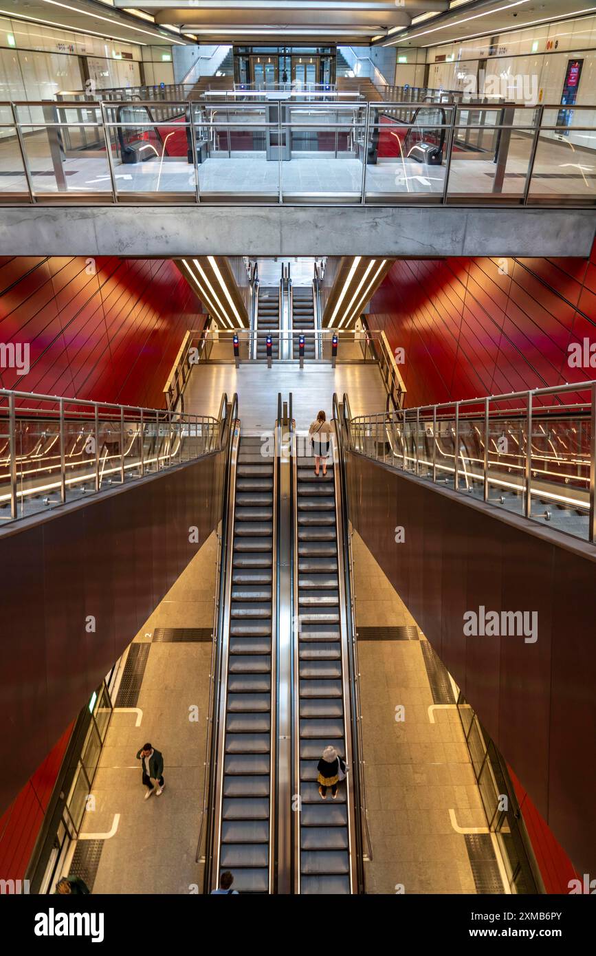 The metro, underground, light rail, in Copenhagen, 4 lines have been ...