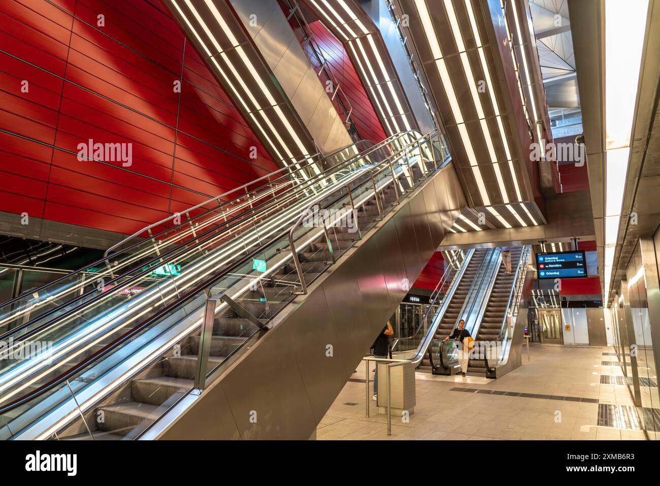 The metro, underground, light rail, in Copenhagen, 4 lines have been ...