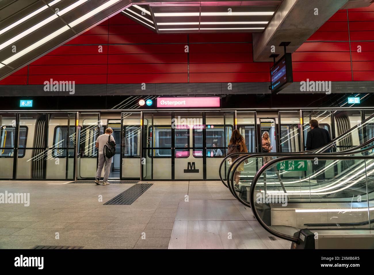 The metro, underground, light rail, in Copenhagen, 4 lines have been ...