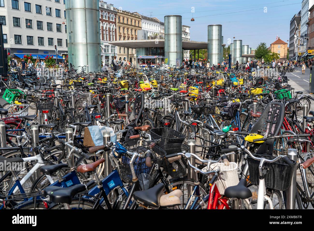 Bicycle parking, Norreport metro station, in the city centre of ...