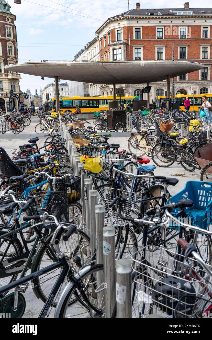 Bicycle parking, Norreport metro station, in the city centre of ...