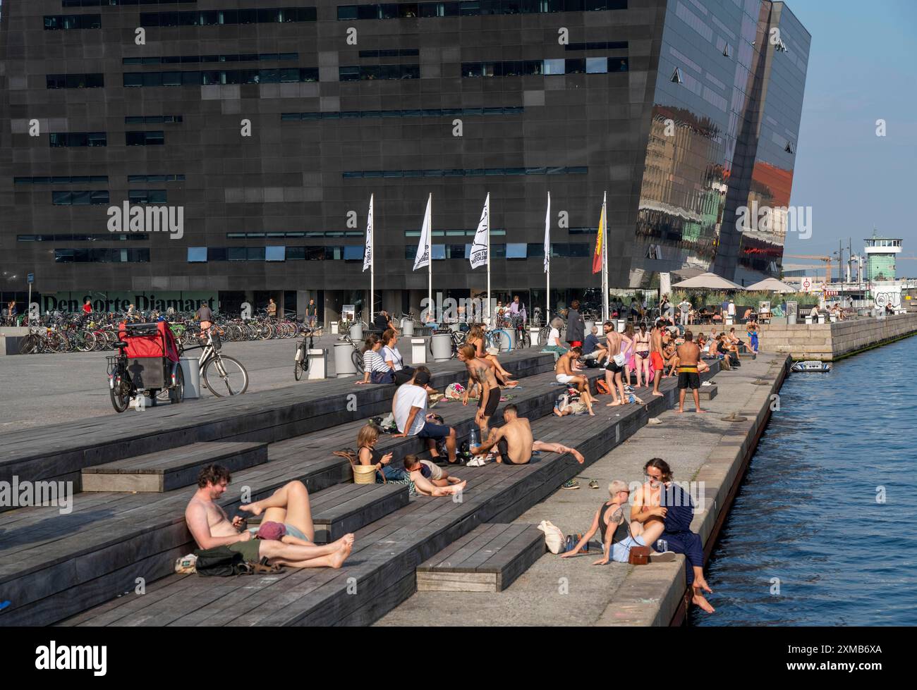 Summer, swimming in the harbour of Copenhagen, there are official ...