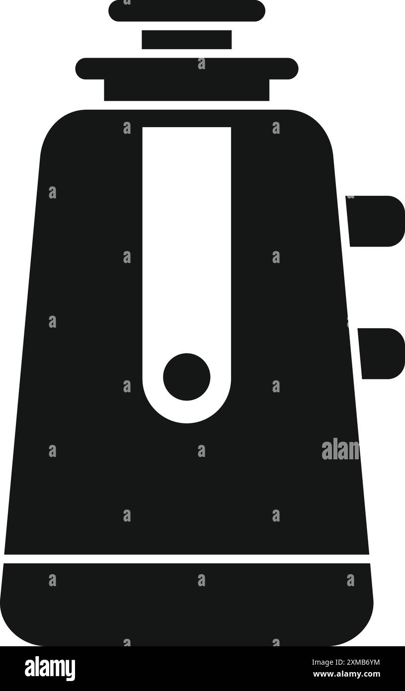 Simple black icon of a modern electric kettle, perfect for representing kitchen appliances Stock ...