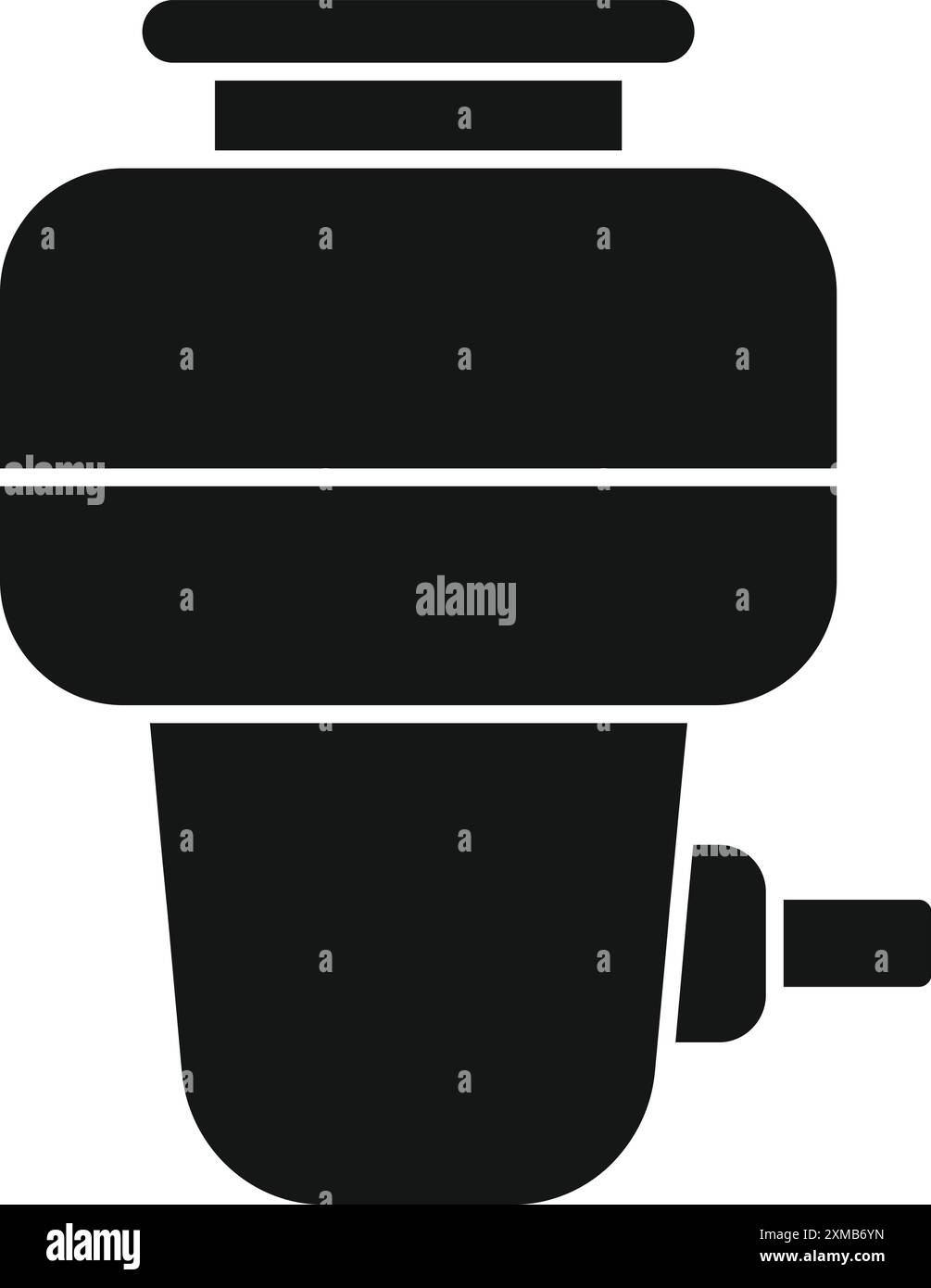 Black silhouette of a modern waste disposal unit for grinding food ...