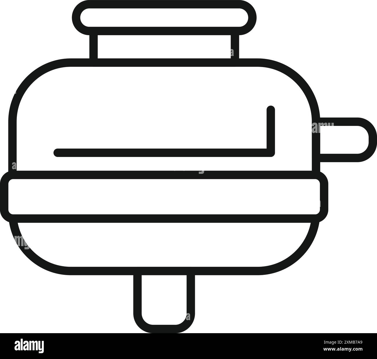 Simple line drawing of a car expansion tank, a crucial component of the ...