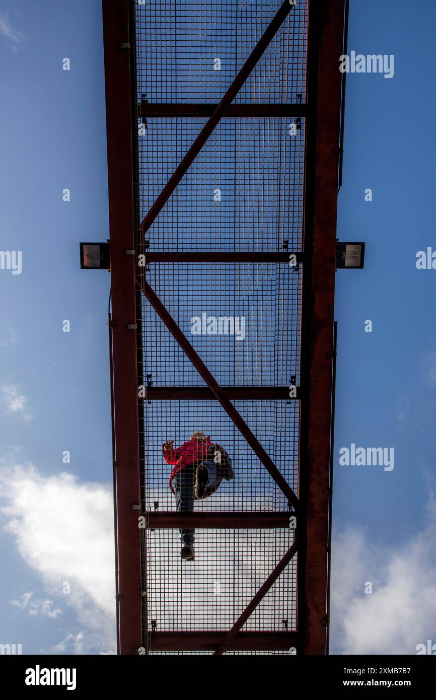 Lattice walkway, people walk over a walkway at a height of a good 15 ...