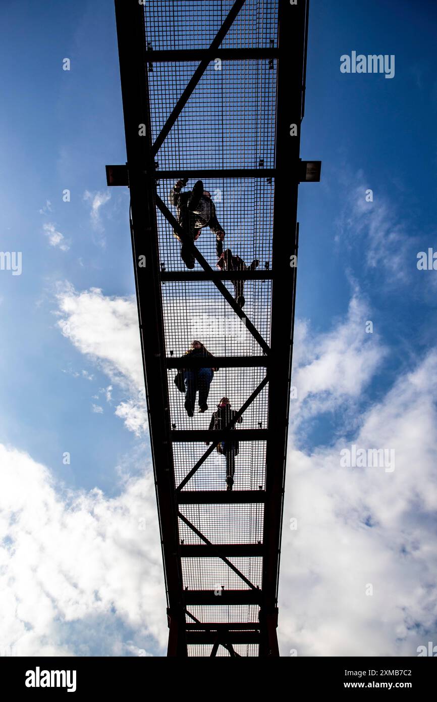Lattice walkway, people walk over a walkway at a height of a good 15 ...