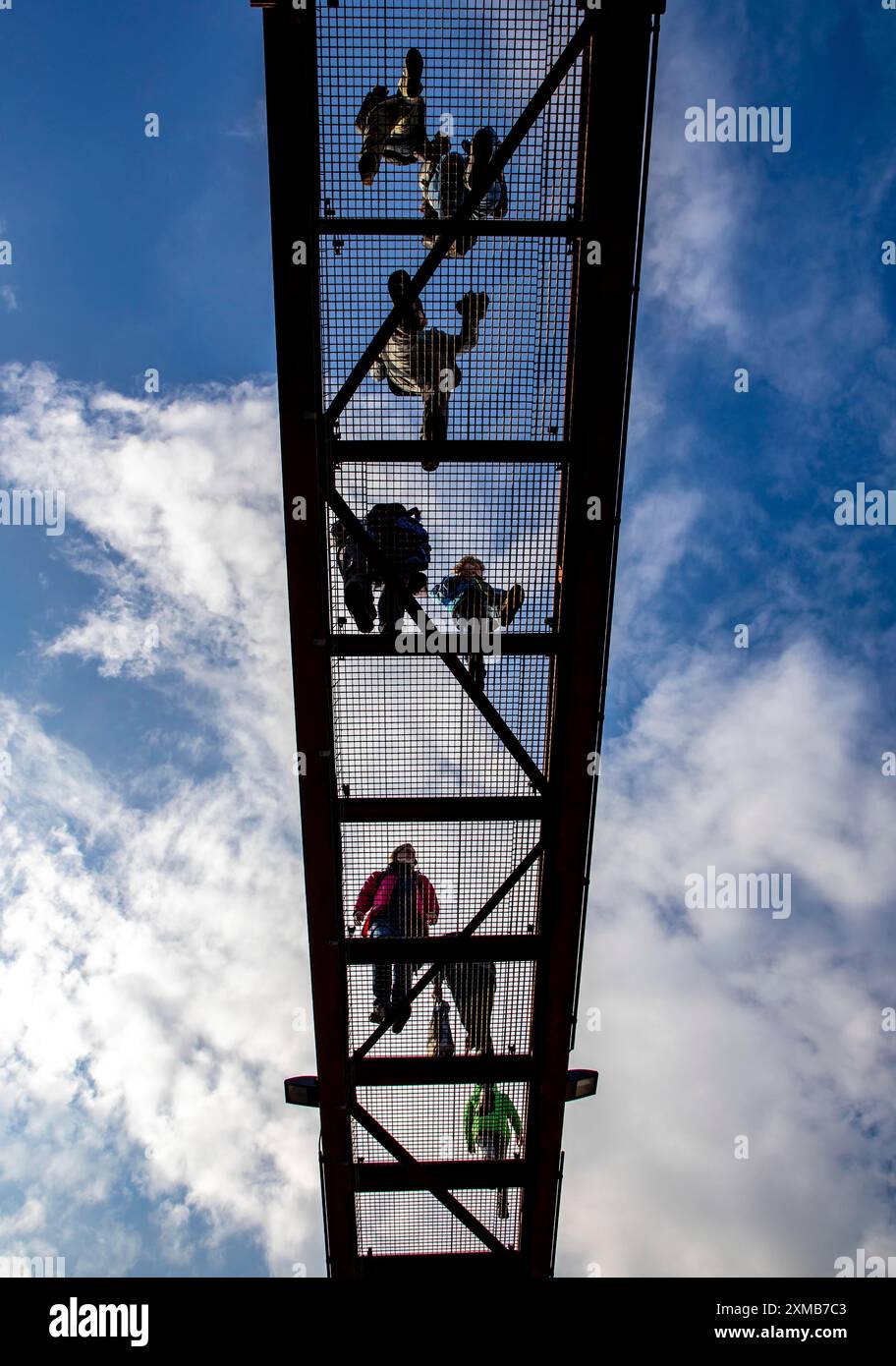 Lattice walkway, people walk over a walkway at a height of a good 15 ...