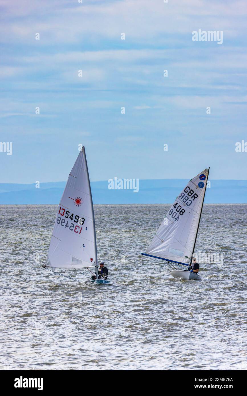 Sailing off Clevedon Beach Stock Photo - Alamy