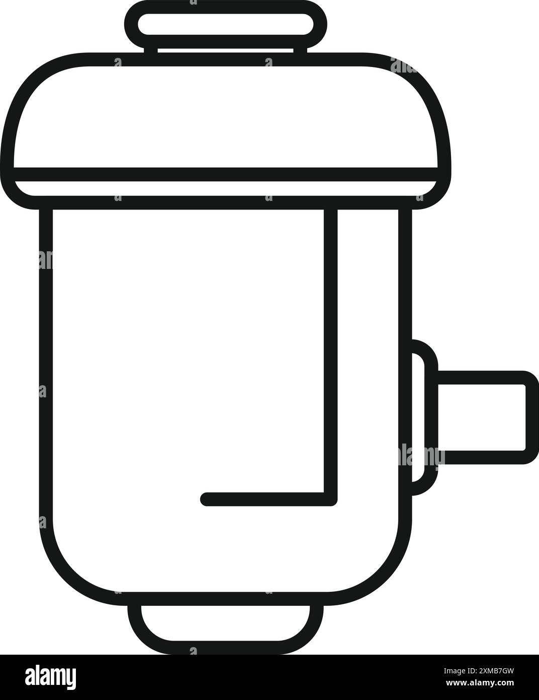 Outline icon representing a modern water filter purifying tap water for ...