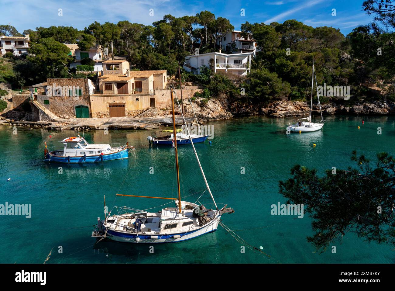 The fishing village of Cala Figuera, on the south-east coast, Majorca ...