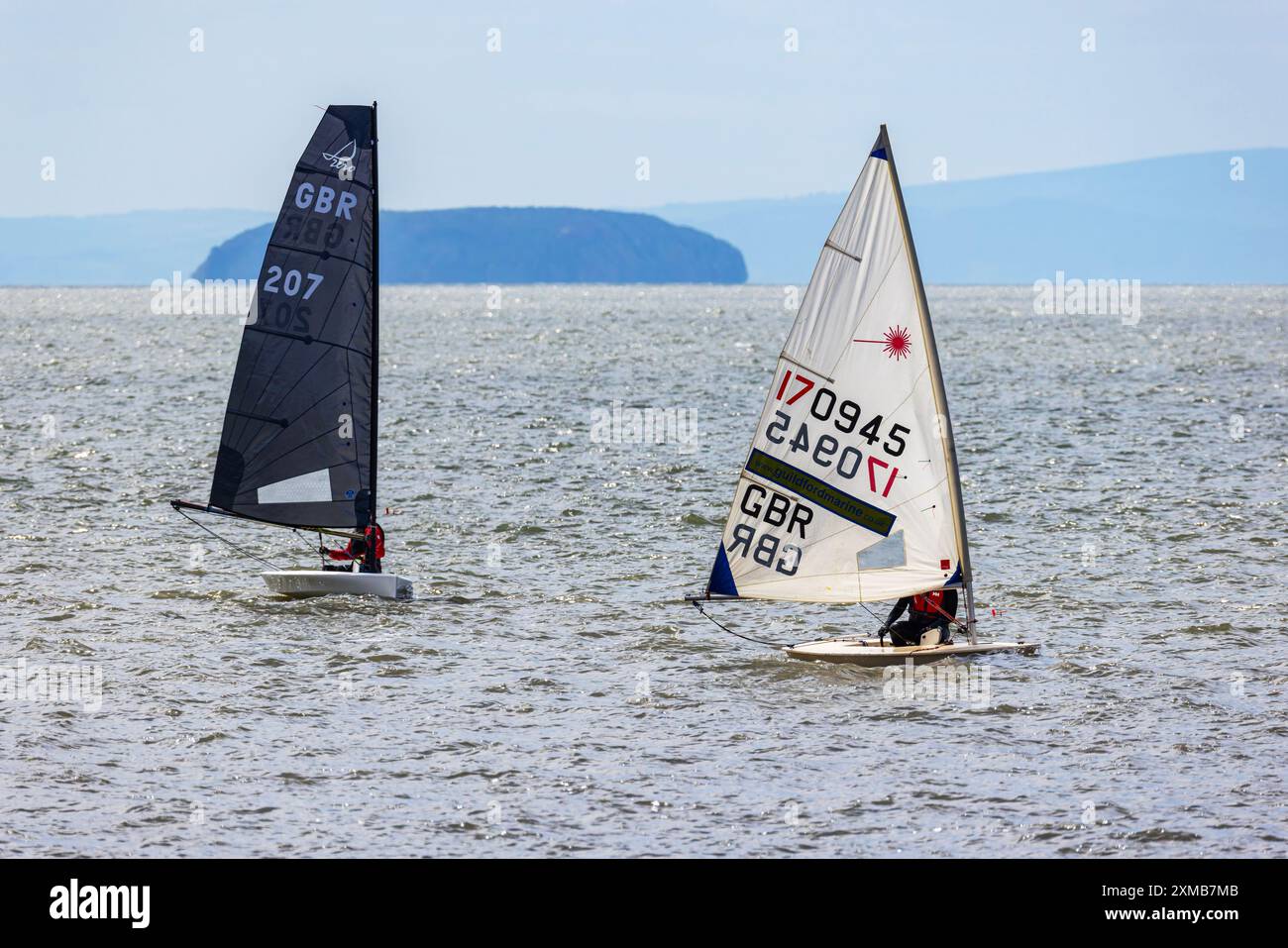 Sailing off Clevedon Beach Stock Photo - Alamy