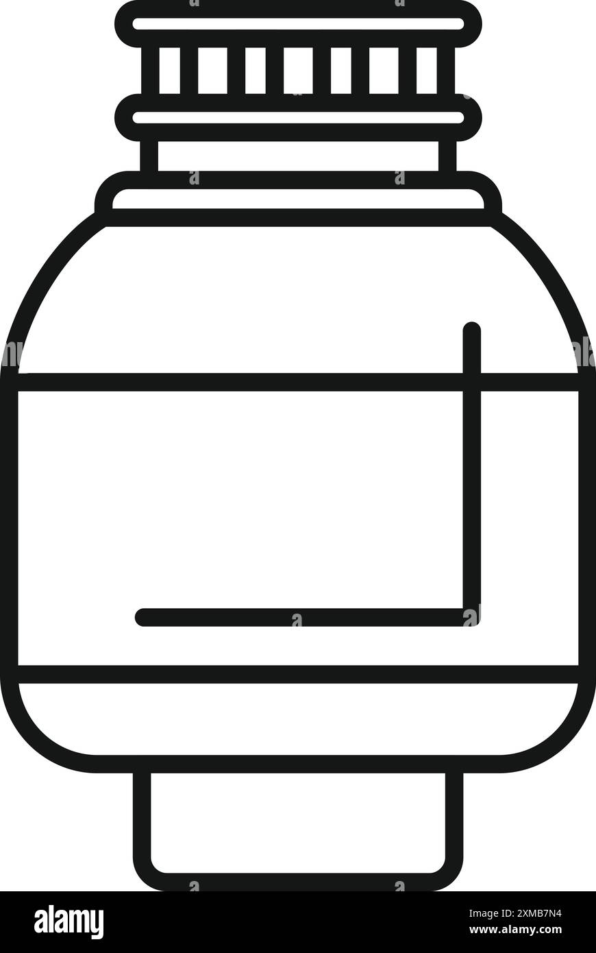 Simple line drawing of a reusable water bottle, promoting ...