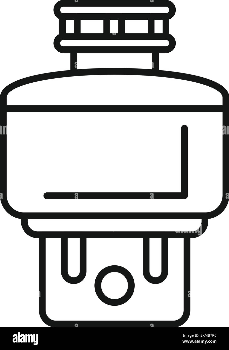 Line icon of an electrical fuse, a safety device protecting electrical circuits from excessive ...