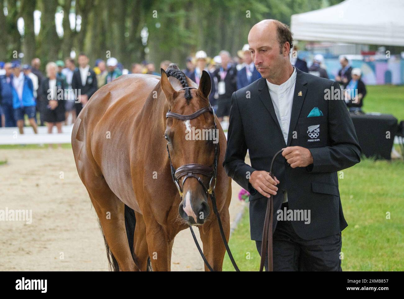 Tim PRICE riding FALCO, Equestrian horse inspection during the Olympic ...