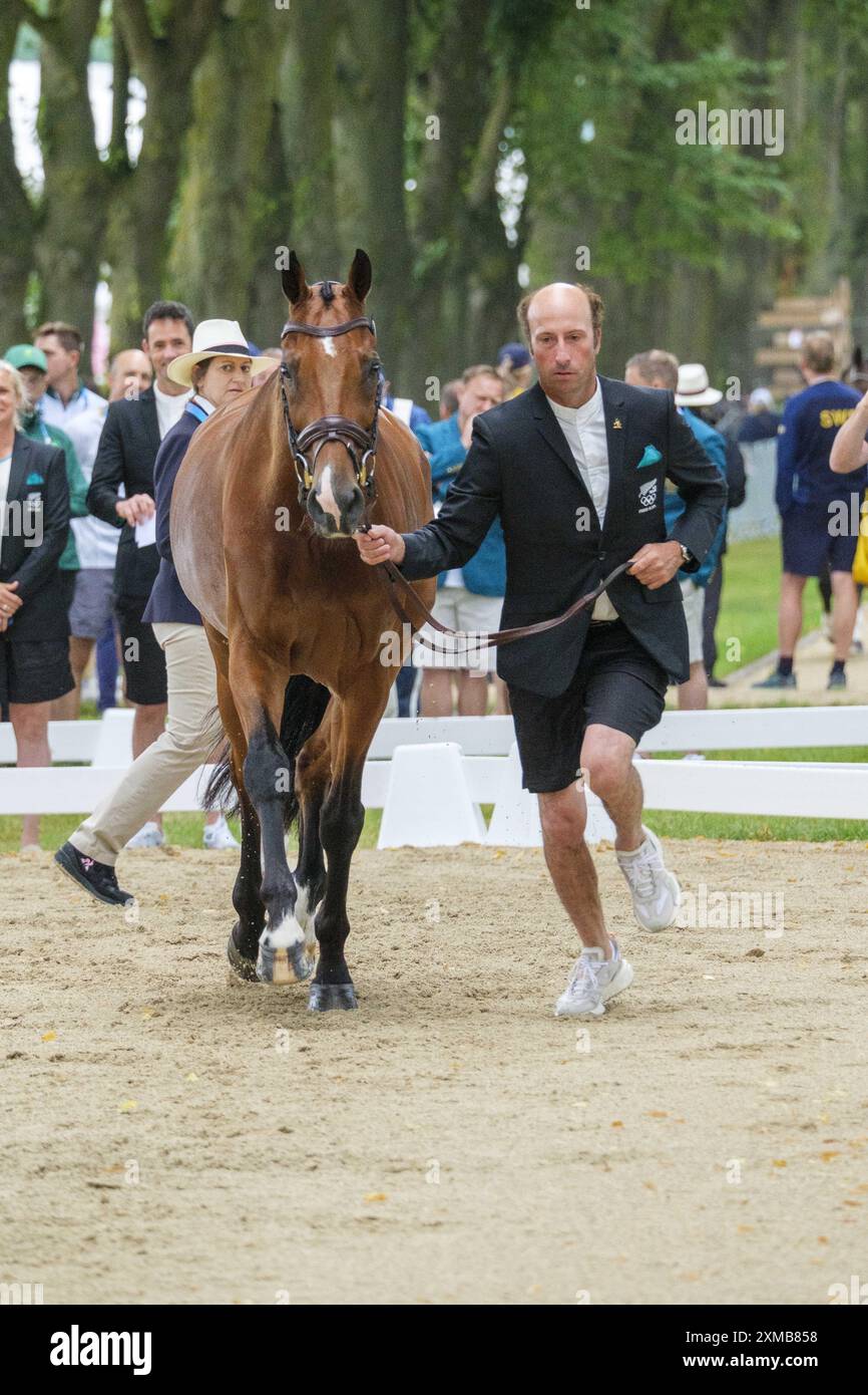 Tim PRICE riding FALCO, Equestrian horse inspection during the Olympic ...
