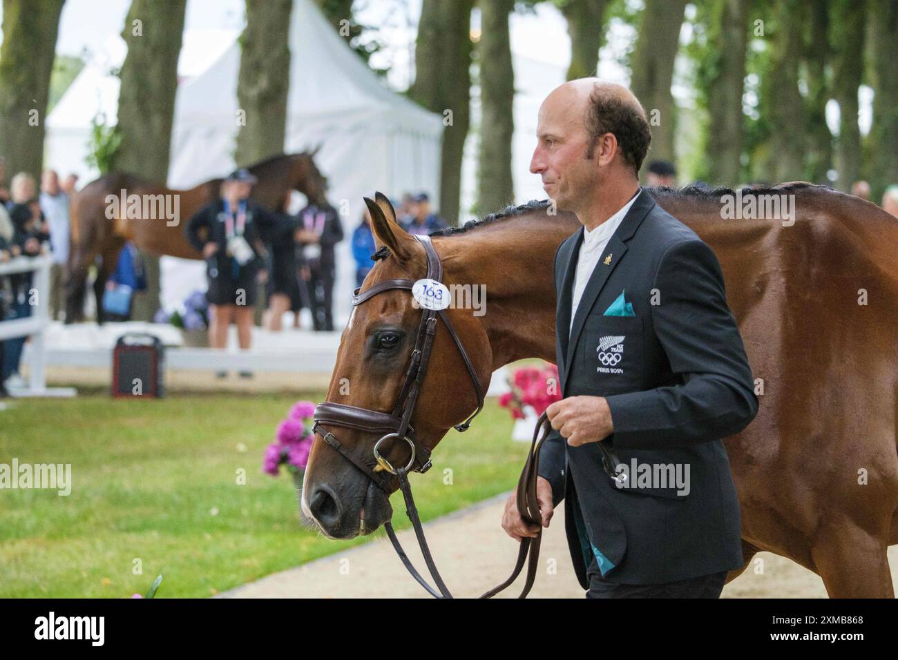 Tim PRICE riding FALCO, Equestrian horse inspection during the Olympic ...