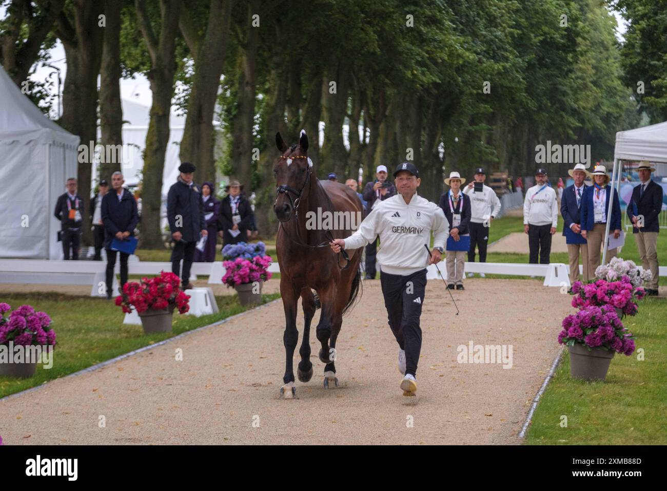 Michael JUNG riding FISCHERCHIPMUNK FRH, Equestrian horse inspection ...