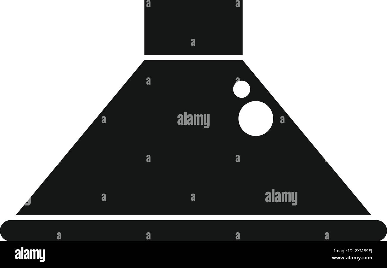 Simple black and white icon of a kitchen extractor hood filtering ...