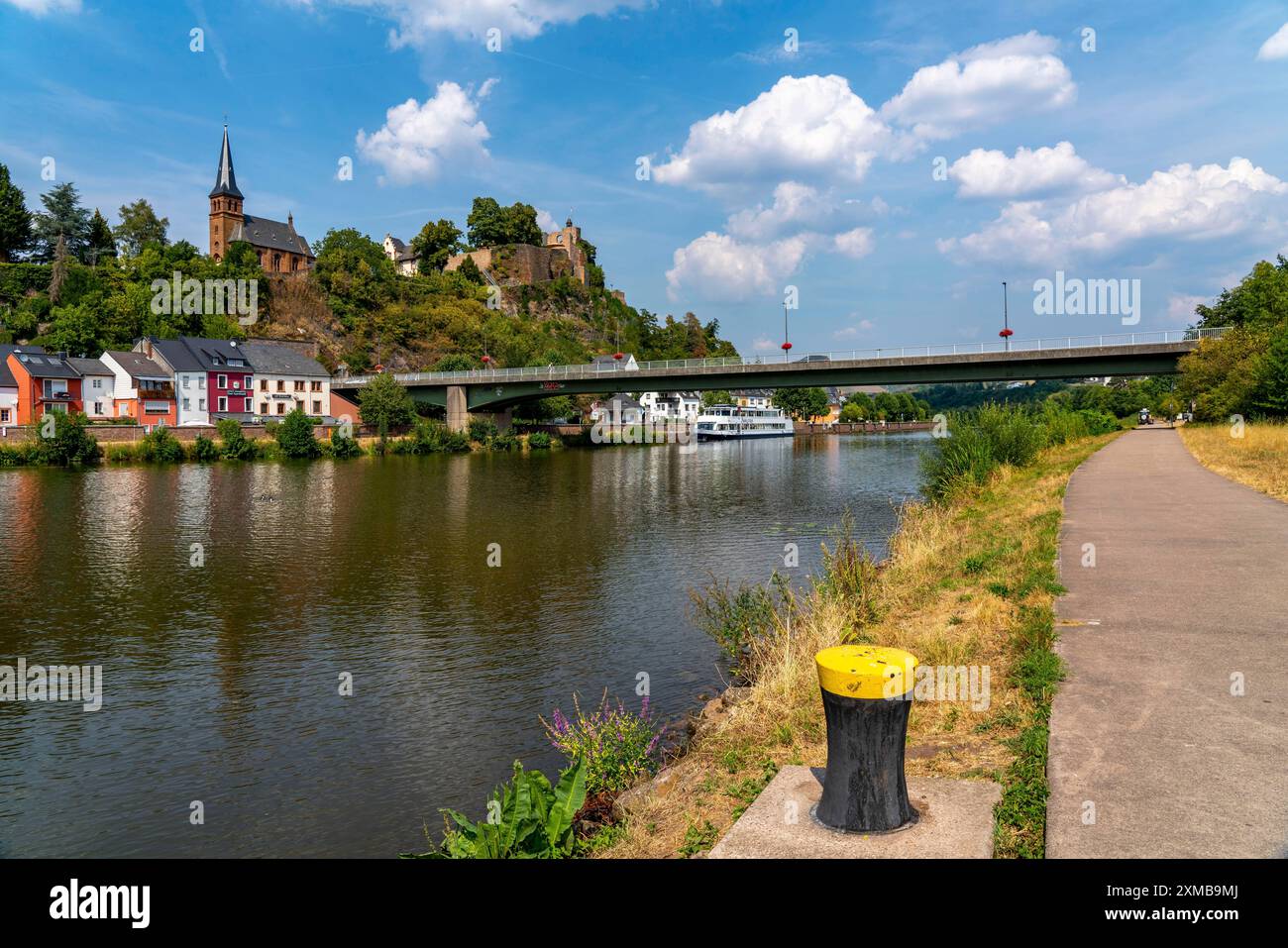 The town of Saarburg, on the Saar, castle, Protestant church, old town ...