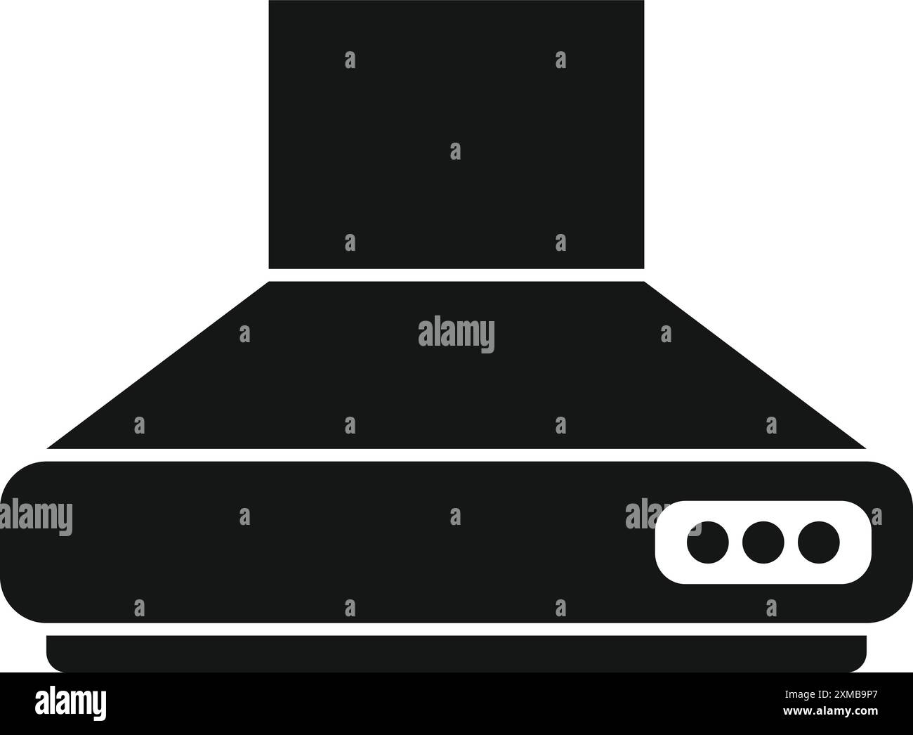 Simple black and white icon of a kitchen exhaust hood extracting steam ...