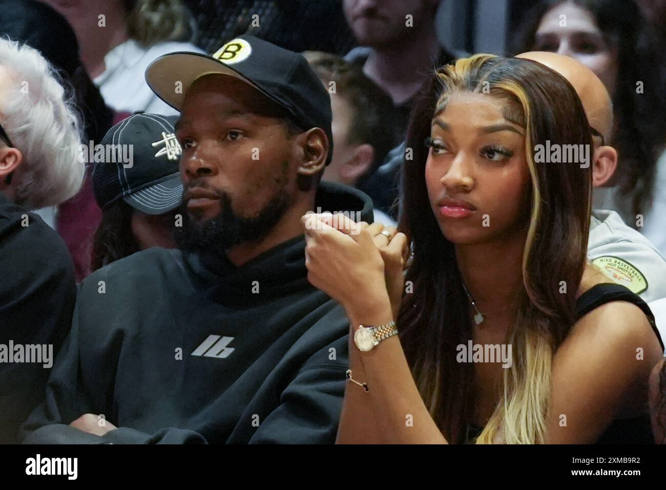 KEVIN DURANT OF TEAM USA AND ANGEL REESE during the International ...