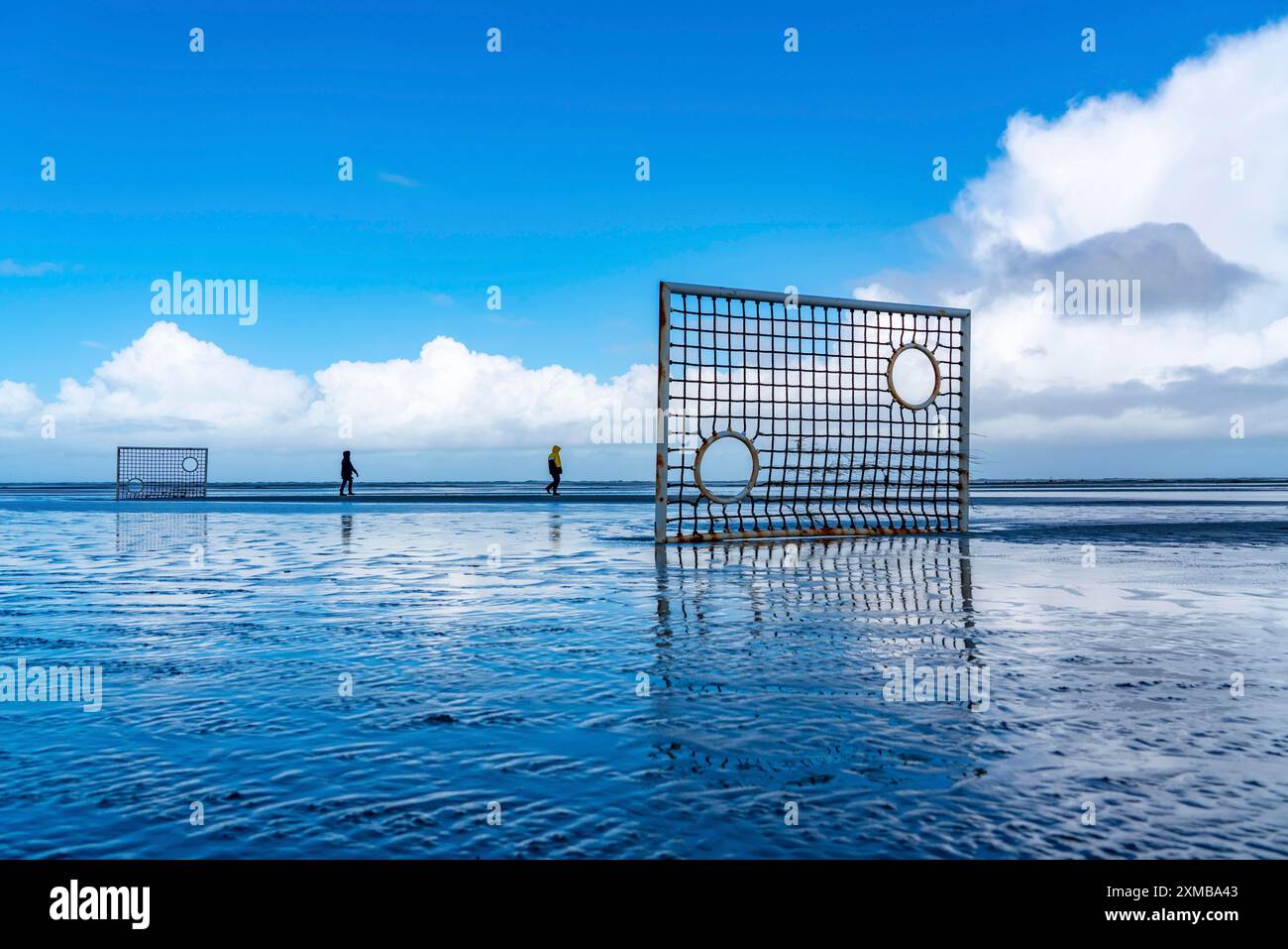 Football pitch, football field, Tor tor, on the beach, tidal creek, in ...