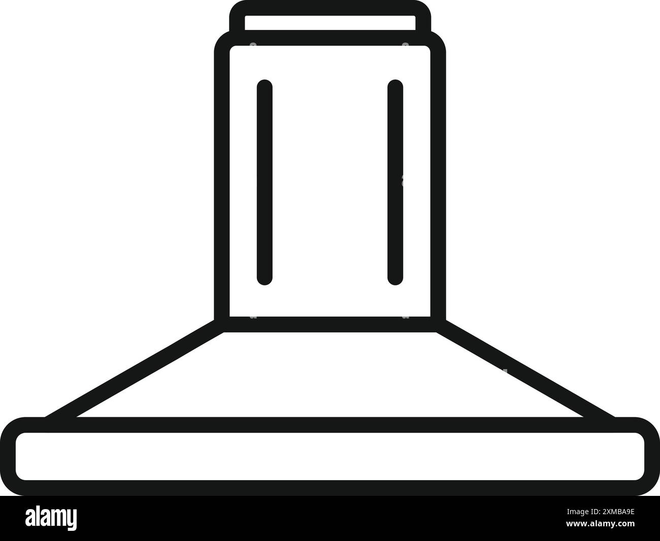 Simple black line style icon of a kitchen extractor hood purifying the ...