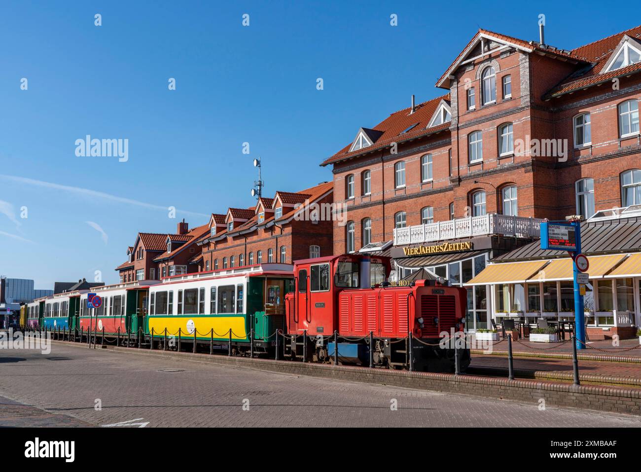 Borkumer Kleinbahn, island railway, connects the ferry harbour with the ...