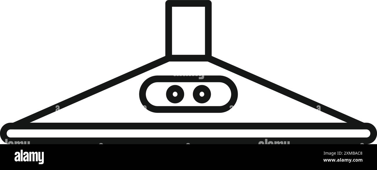 Clean line art icon of a kitchen exhaust hood removing steam and odors ...