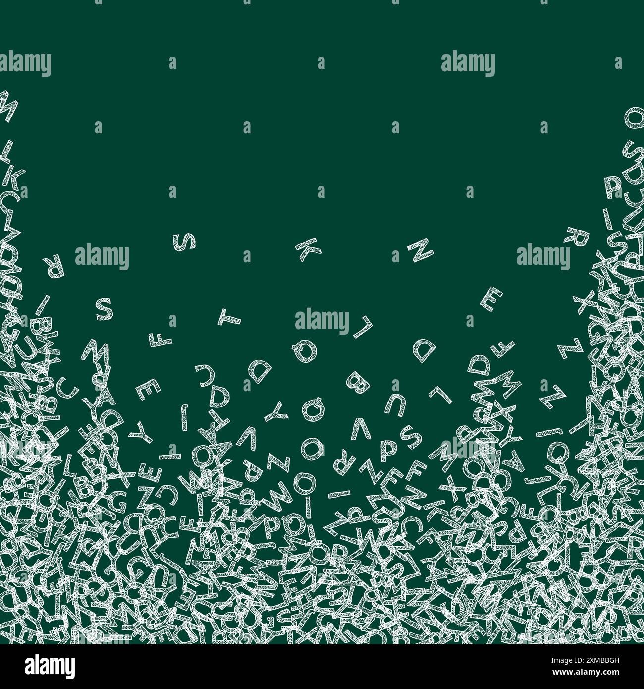 Falling letters of English language. Colorful childish flying ...