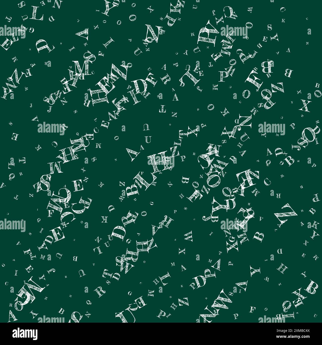 Concept of school background. White chalk falling letters of English ...