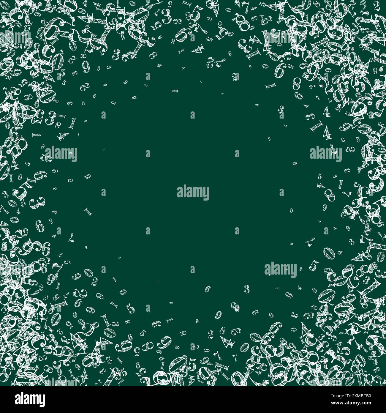 Flying digits and numbers. School math notebook cover. Back to school ...