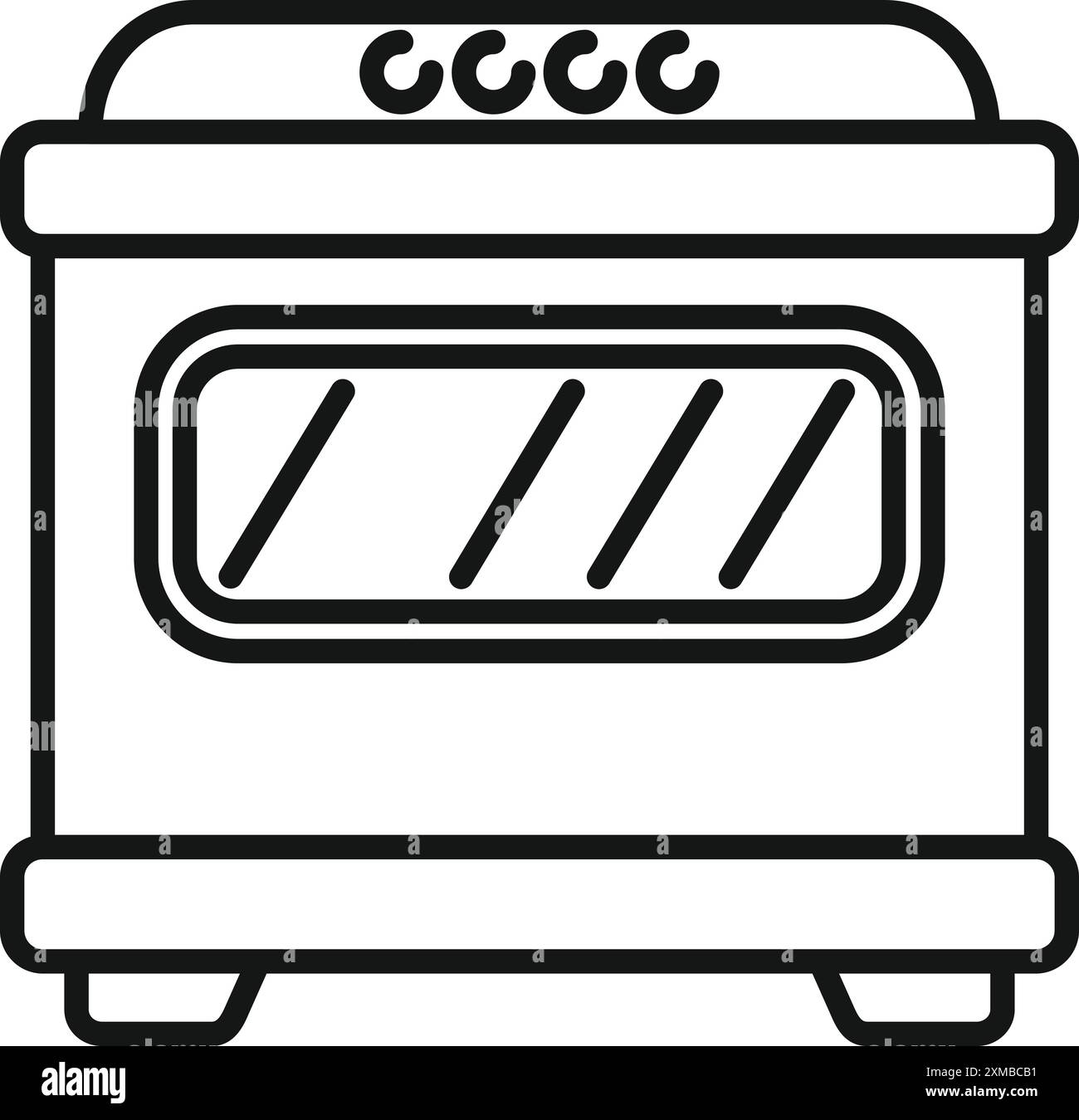 Simple black and white line drawing of a kitchen oven for baking Stock ...