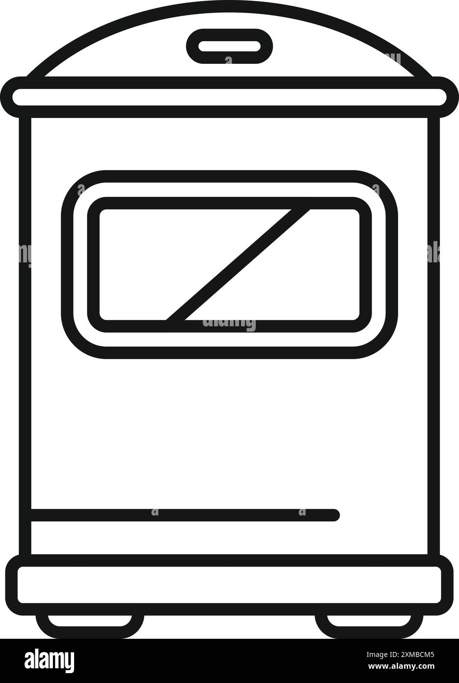 Line drawing of a modern bus stop with a glass window, designed for ...
