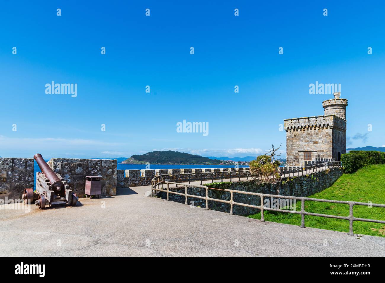 Cannon next to the Prince's Tower in the Monterreal Castle, in the town ...