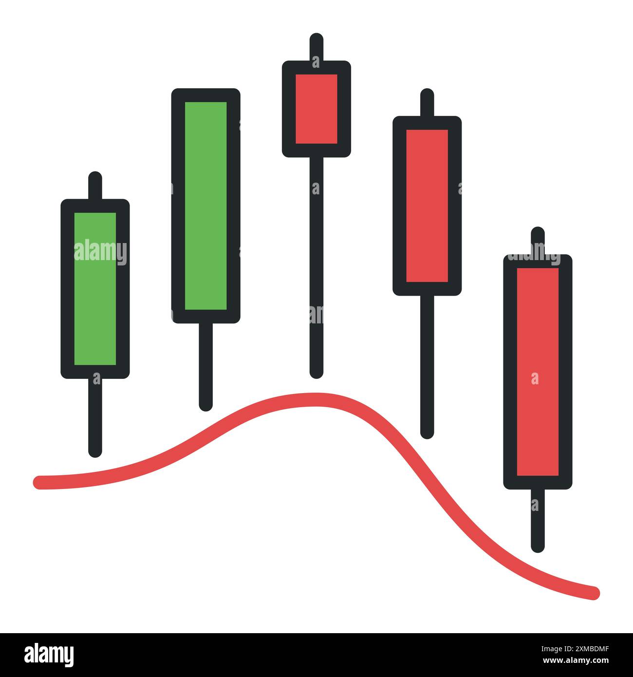 Bitcoin Candlestick Chart vector financial charts concept colored icon ...