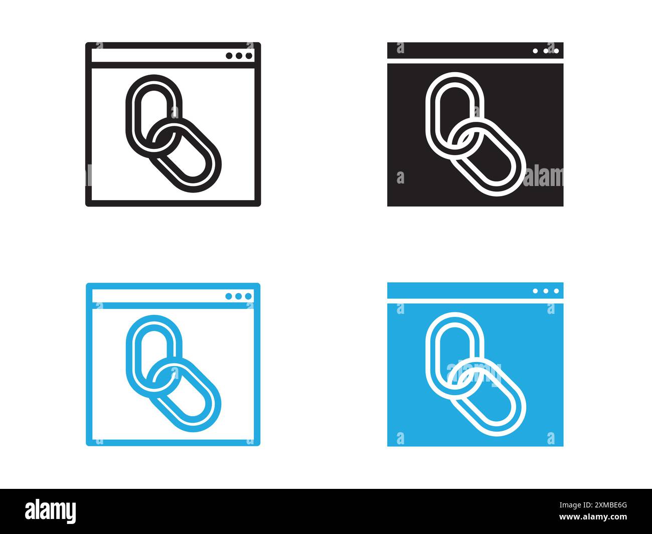 Backlink icon vector line logo mark or symbol set collection outline ...