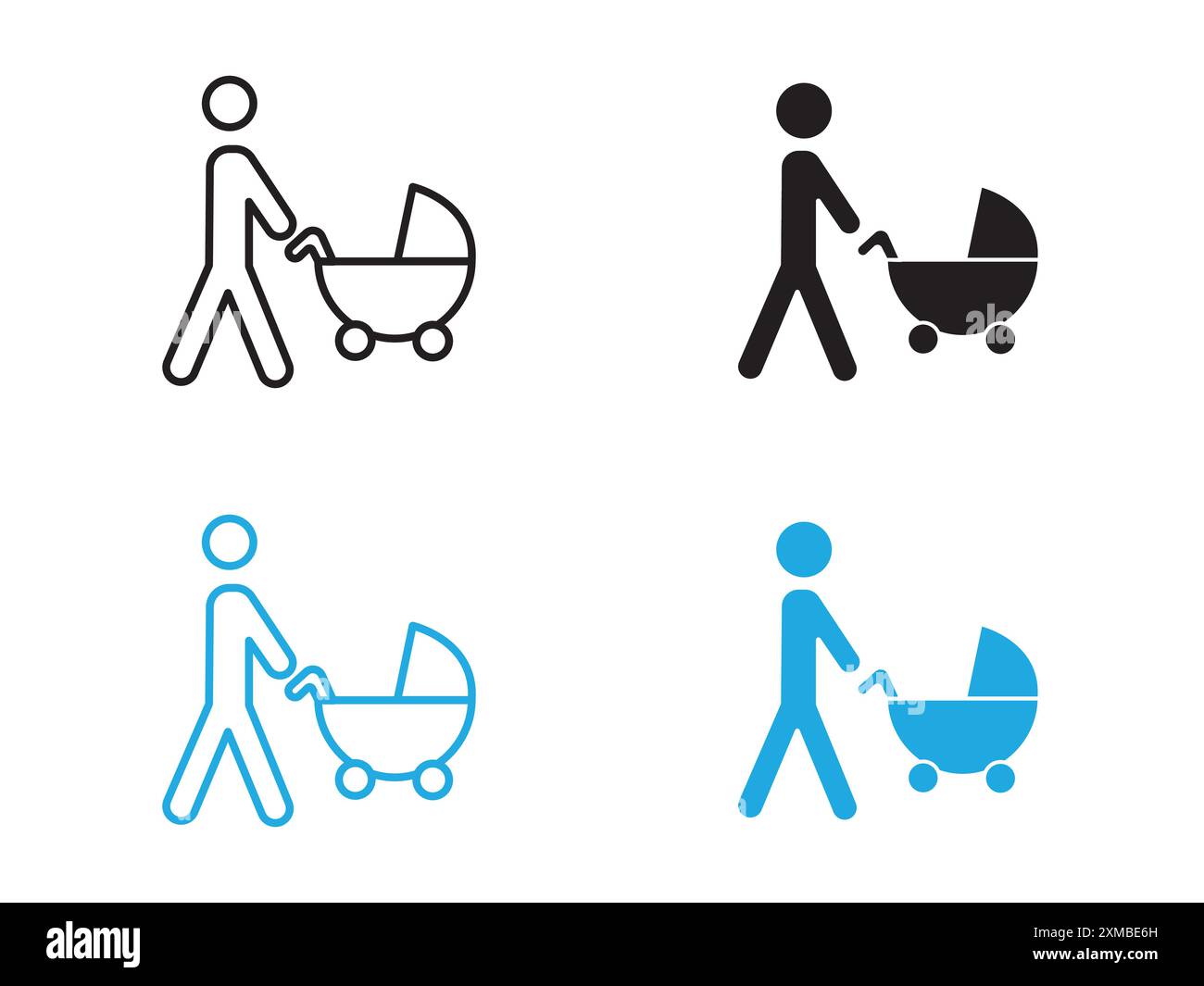 Babysitter icon vector line logo mark or symbol set collection outline style Stock Vector Image ...