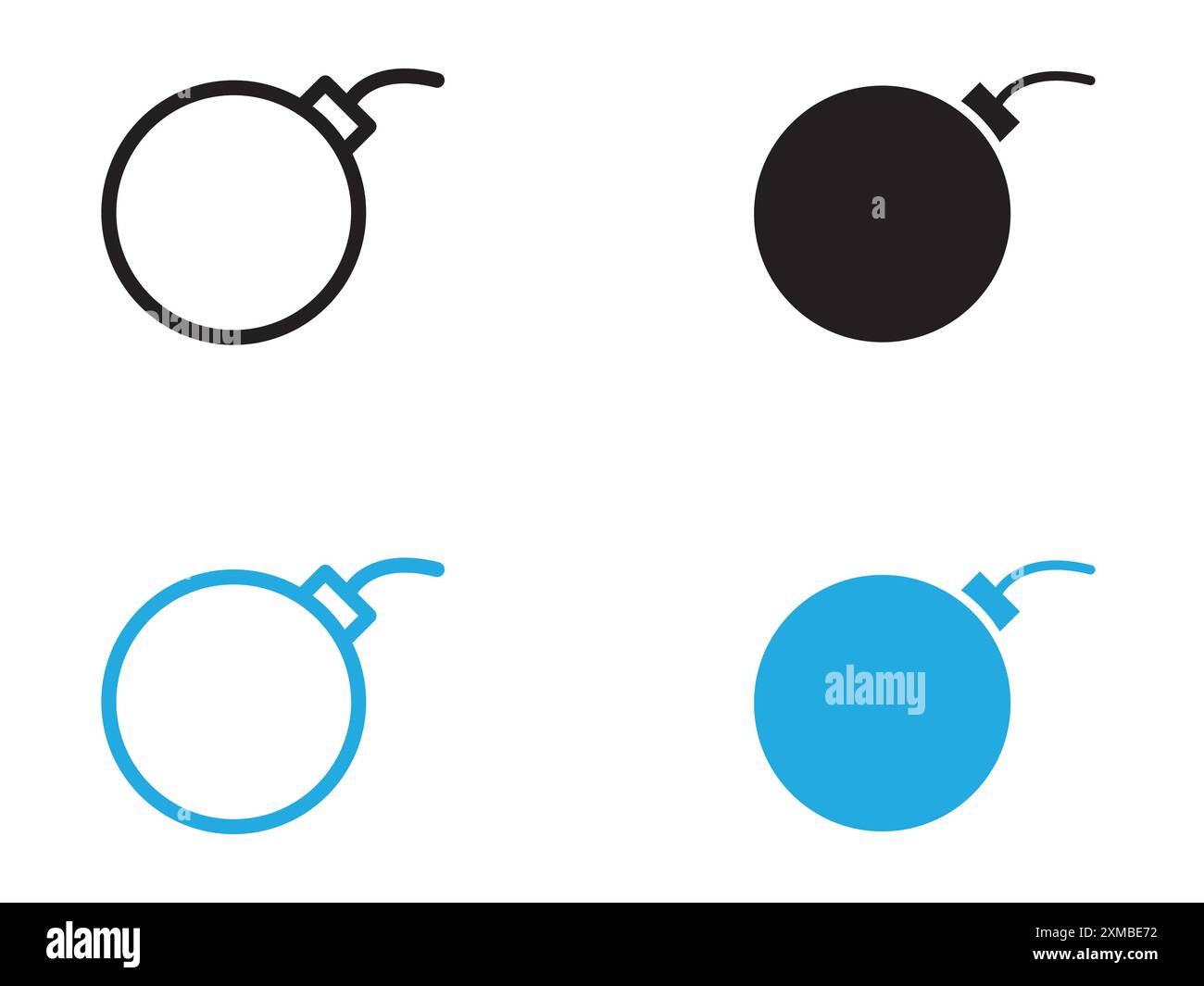Bomb icon vector line logo mark or symbol set collection outline style ...