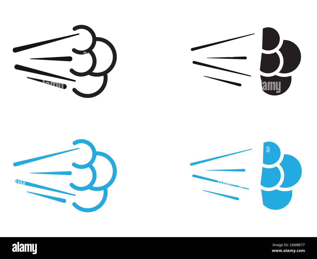 Air spray cloud icon vector line logo mark or symbol set collection ...