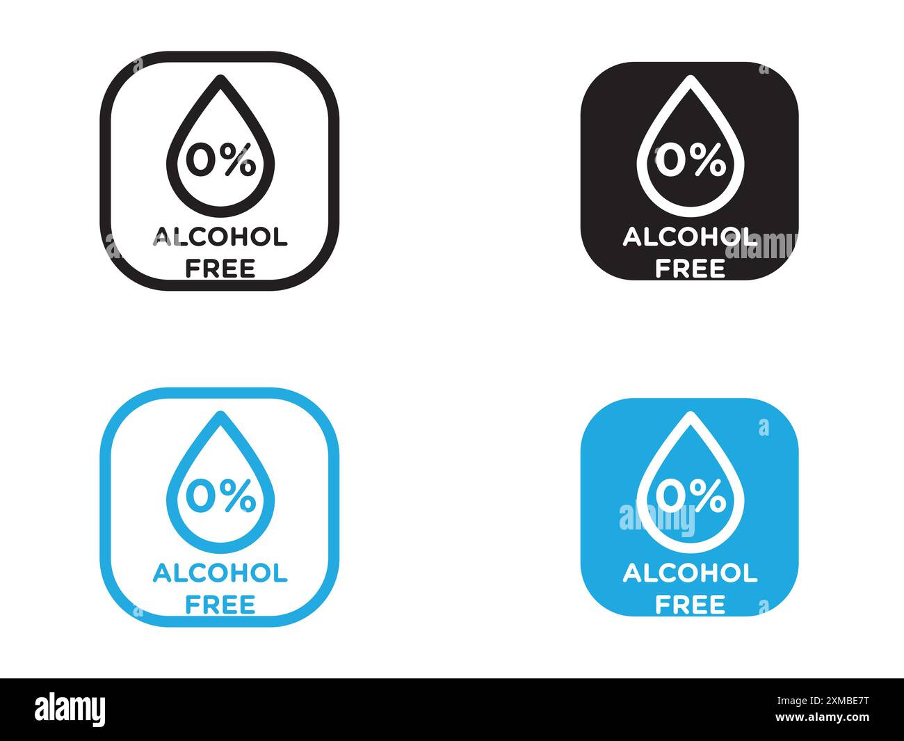 Alcohol free icon vector line logo mark or symbol set collection ...