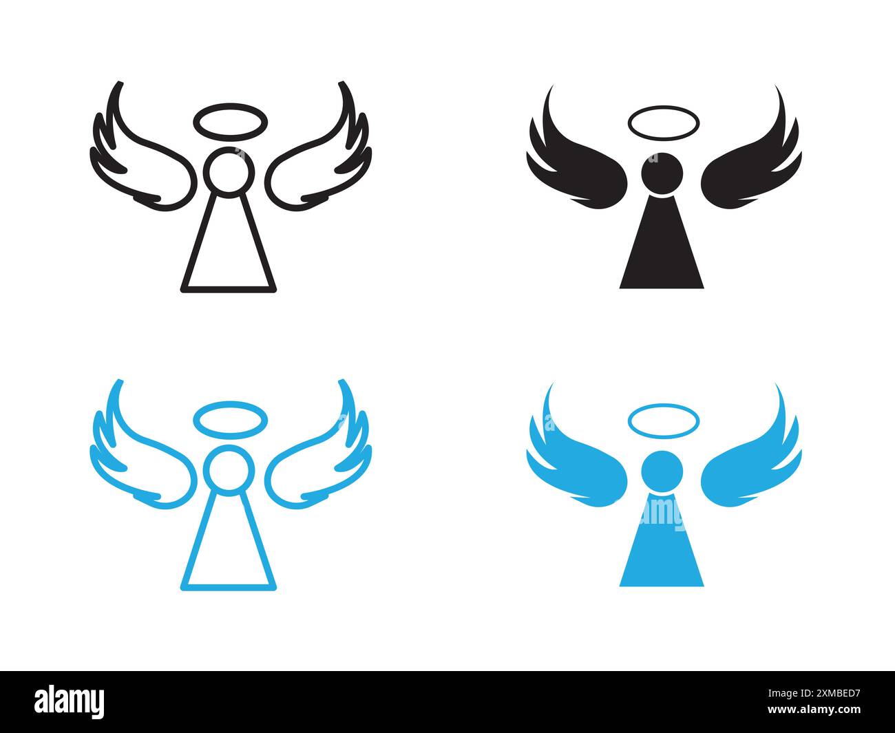 Angel icon vector line logo mark or symbol set collection outline style ...