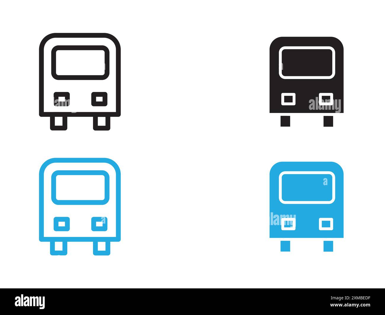Bus Icon Vector Line Logo Mark Or Symbol Set Collection Outline Style Stock Vector Image And Art