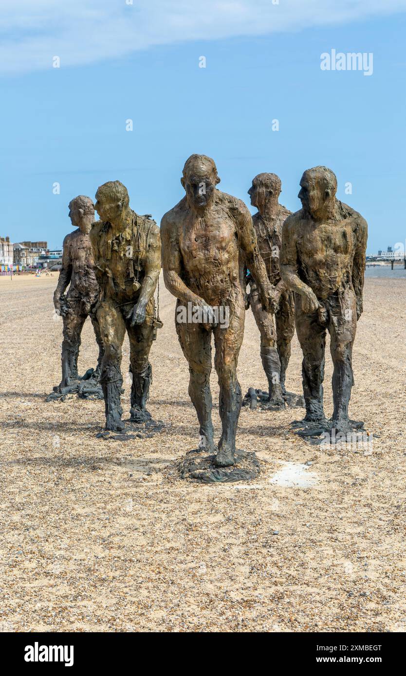 'Walking Men' artwork bronze sculptures by Laurence Edwards, South ...
